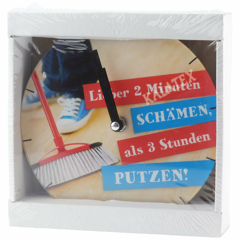 Wanduhr Lieber 2 Minuten schämen... - Großhandel für Wiederverkaufer