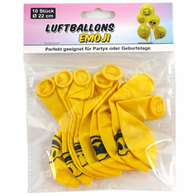 Luftballon Emoji 10er Pack - Großhandel für Wiederverkaufer mit Sonde
